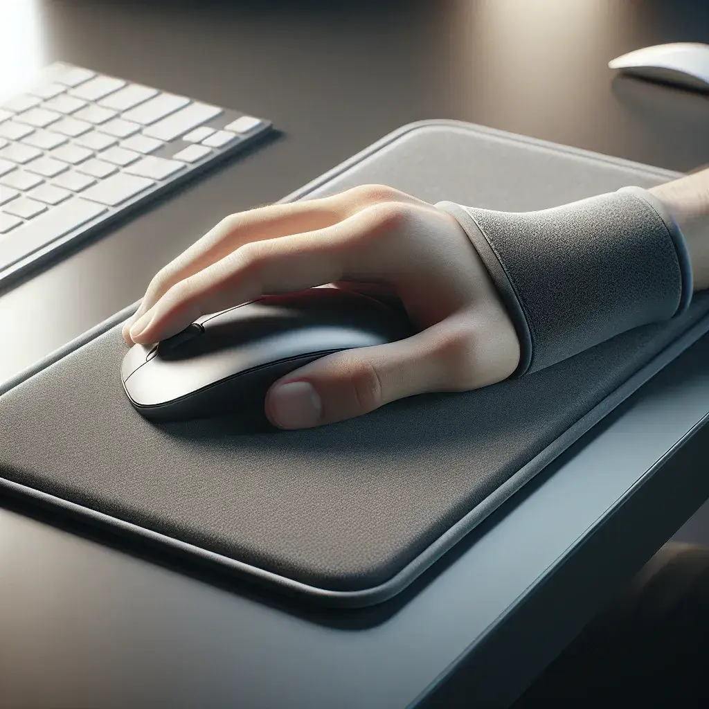 Utilización del reposamuñecas de espuma viscoelástica con un elástico ...